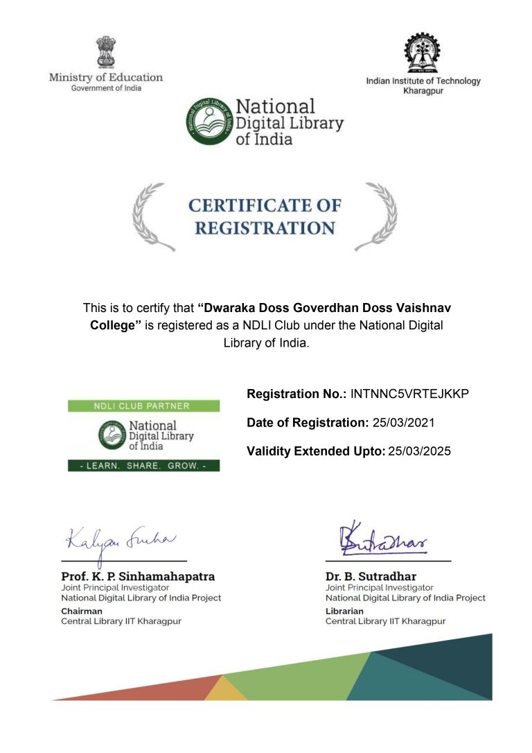 Library - DGVC The Best College in Chennai